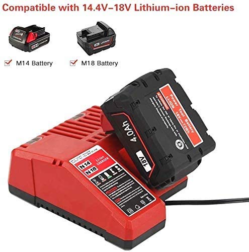 maki Lithium-ion Battery Charger Multi Voltage Charger Replacement for Milwaukee M18 14.4V-18V 48-11-1850 48-11-1840 48-11-1815 48-11-1828