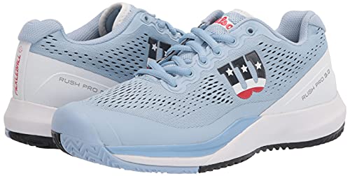 Wilson Women's Rush PRO 3.0 PB W Pickleball Shoe, CHAMBRY BLUEW/White/Outerspace, 6