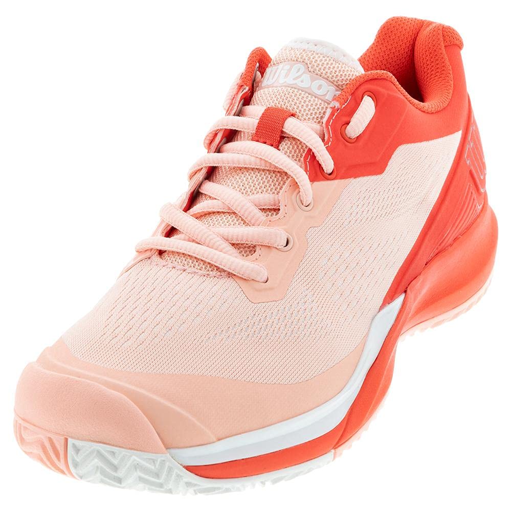 Wilson Women's Rush PRO 3.5 W Tennis Shoe, Tropical Peach Hot Coral White, 7