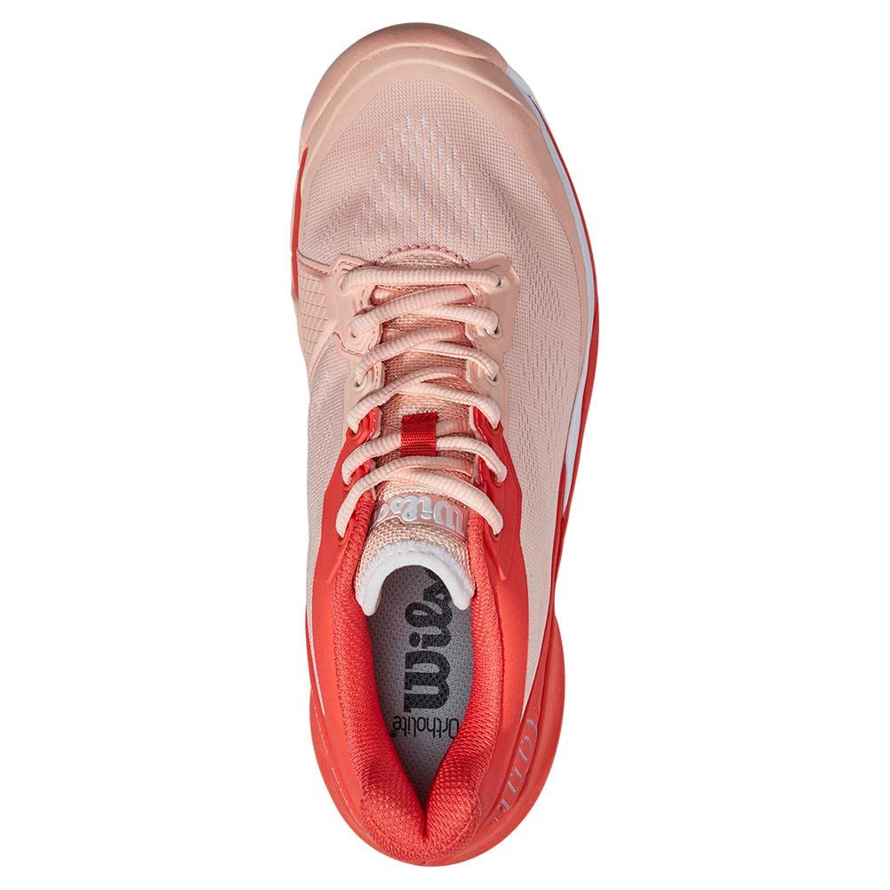 Wilson Women's Rush PRO 3.5 W Tennis Shoe, Tropical Peach Hot Coral White, 7