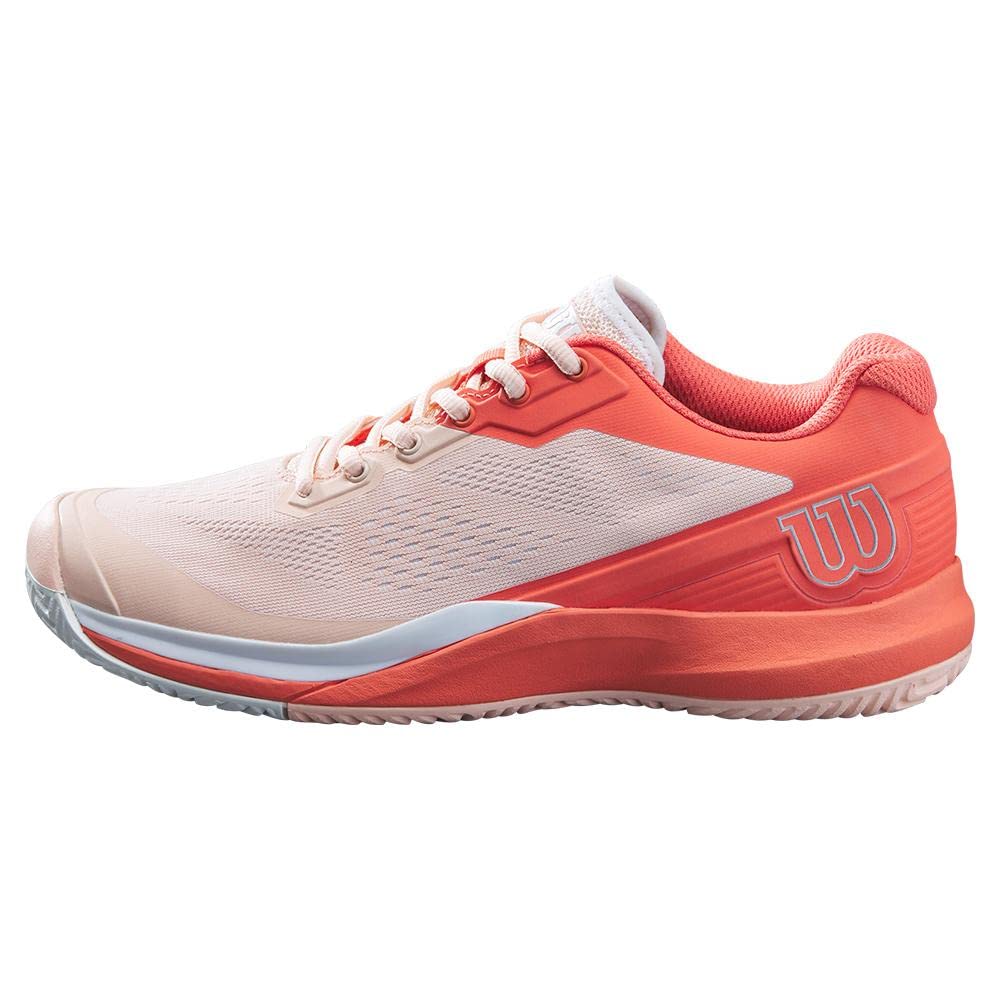 Wilson Women's Rush PRO 3.5 W Tennis Shoe, Tropical Peach Hot Coral White, 7