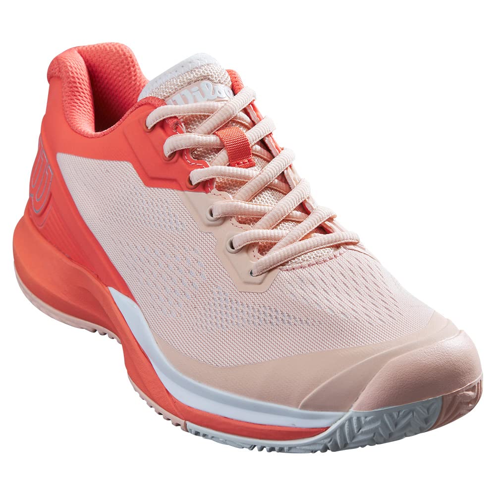 Wilson Women's Rush PRO 3.5 W Tennis Shoe, Tropical Peach Hot Coral White, 7