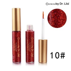 EPILYNX by Dr. Liia Hypoallergenic Eyeliner, Glitter Liquid Eyeliner I Gluten Free and Vegan for Sensitive Skin (10: Red)