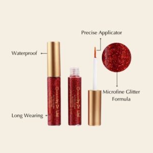 EPILYNX by Dr. Liia Hypoallergenic Eyeliner, Glitter Liquid Eyeliner I Gluten Free and Vegan for Sensitive Skin (10: Red)