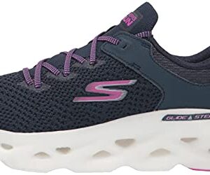 Skechers Women's GO Run Glide Step Hyper-Dash Charge Sneaker, Navy, 9