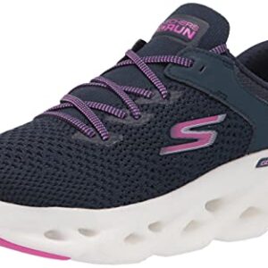 Skechers Women's GO Run Glide Step Hyper-Dash Charge Sneaker, Navy, 9