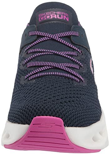 Skechers Women's GO Run Glide Step Hyper-Dash Charge Sneaker, Navy, 9