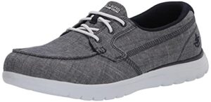 skechers women's on-the-go flex-ashore boat shoe, navy, 9