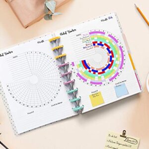 Habit Tracker Inserts for 8 Disc Junior Size Discbound Planners, Habit Log, Resolution Tracker, Monthly Habit Planner for Medium Size Planners(PLANNER SOLD SEPARATELY) (8 Disc Junior (5.5" x 8.5"))