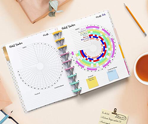 Habit Tracker Inserts for 8 Disc Junior Size Discbound Planners, Habit Log, Resolution Tracker, Monthly Habit Planner for Medium Size Planners(PLANNER SOLD SEPARATELY) (8 Disc Junior (5.5" x 8.5"))