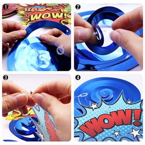 Superhero Party Supplies Decorations 30 Pack Foil Ceiling Hanging Swirls Streams Party Banner Decor for Kids Adults Fashion Hero Birthday Celebrating Party Events Baby Shower Room Wall Decor 30 Counts