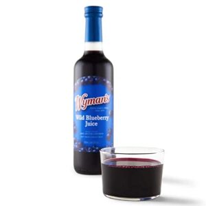 Wyman's Wild Blueberry Juice, 100% Juice, No Sugar Added, Not From Concentrate, Glass Bottled, 500mL (3 Pack)