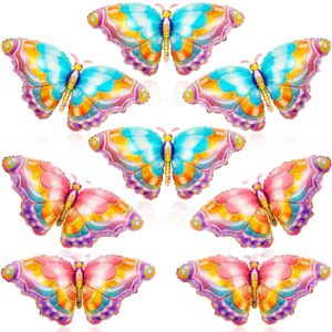 8 pieces butterfly balloons colorful butterfly aluminum foil balloons butterfly foil balloons for butterfly themed party wedding birthday party supplies baby shower decorations