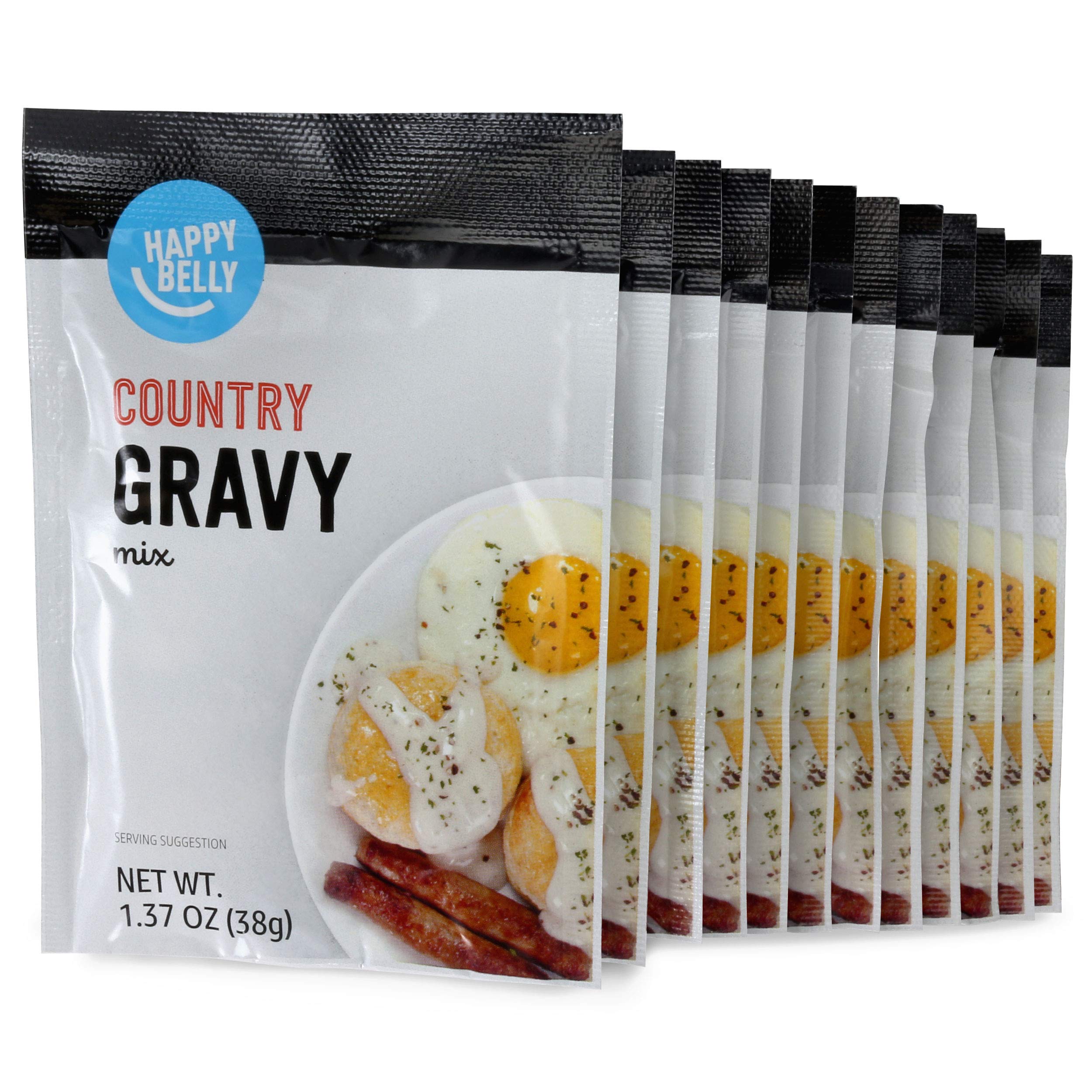 Amazon Brand - Happy Belly Country Gravy Mix, 1.37 ounce (Pack of 12)