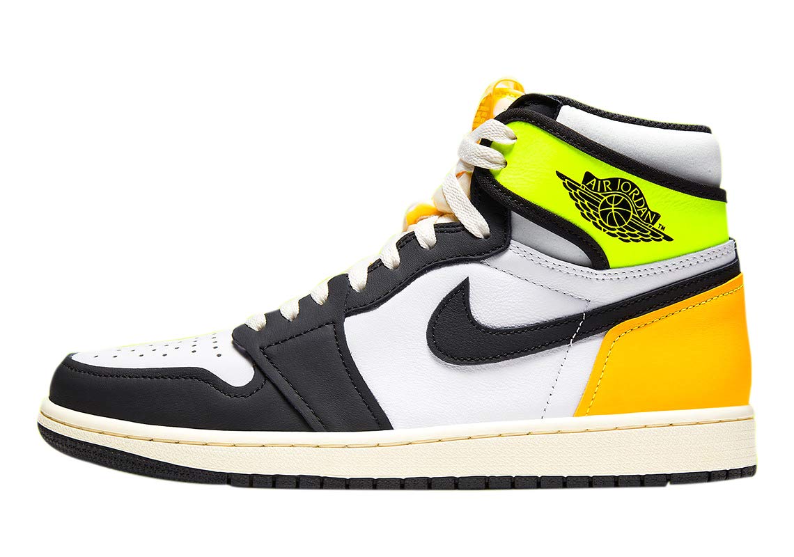 Jordan Men's 1 Retro High OG Volt Gold White/Black-Volt (555088 118) - 9