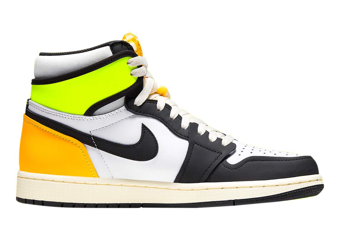 Jordan Men's 1 Retro High OG Volt Gold White/Black-Volt (555088 118) - 9