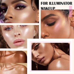 LSxia Highlighter Makeup Palette Shimmer Contour Palette Powder for Brighten Face Contour Gold Cheek Highlight Makeup,Long Lasting Highlighter Powder with Mirror for Illuminator Makeup(CHAMPAGNE GOLD)