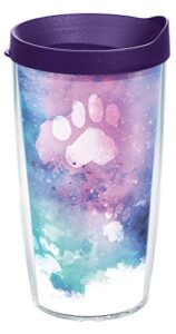 tervis paw prints made in usa double walled insulated tumbler travel cup keeps drinks cold & hot, 16oz, classic