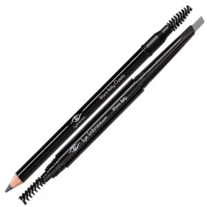 eye embrace warm betty light gray eyebrow pencils bundle - warm betty classic wooden pencil & warm betty diamond wedge pencil - waterproof, cruelty-free