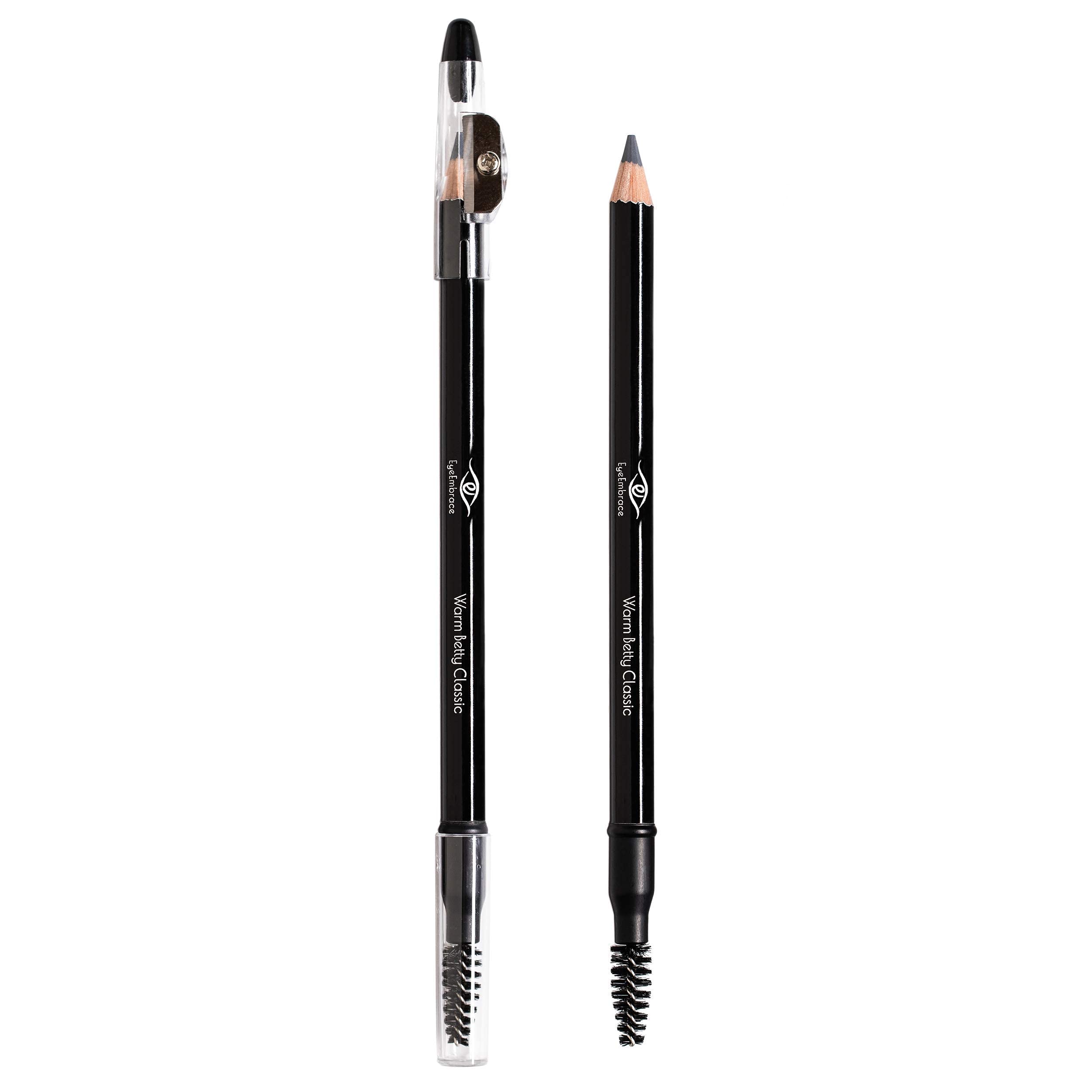 Eye Embrace Warm Betty Light Gray Eyebrow Pencils Bundle - Warm Betty Classic wooden pencil & Warm Betty diamond wedge pencil - Waterproof, Cruelty-Free