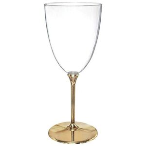 gold handle metallic wine glass, 8 ct., 7 oz.