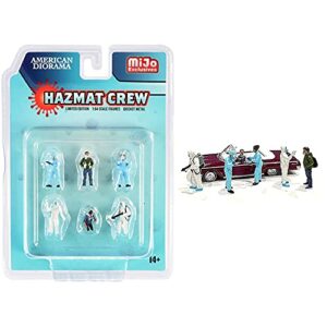 hazmat crew 6 piece diecast figurine set for 1/64 scale models by american diorama 76466