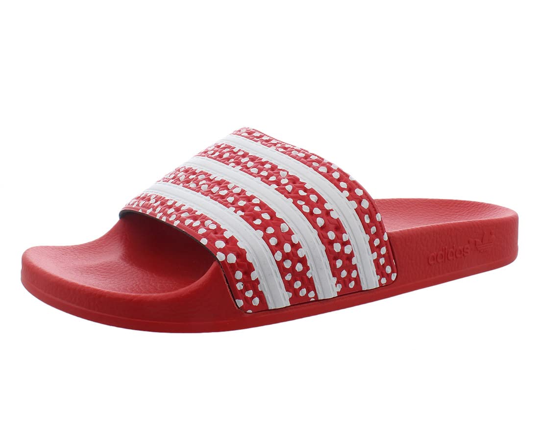 adidas adilette Footwear White/Vivid Red/Footwear White 5 B (M)