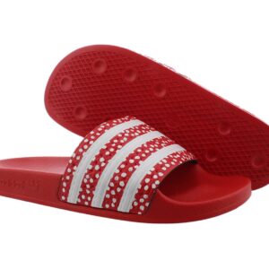 adidas adilette Footwear White/Vivid Red/Footwear White 5 B (M)