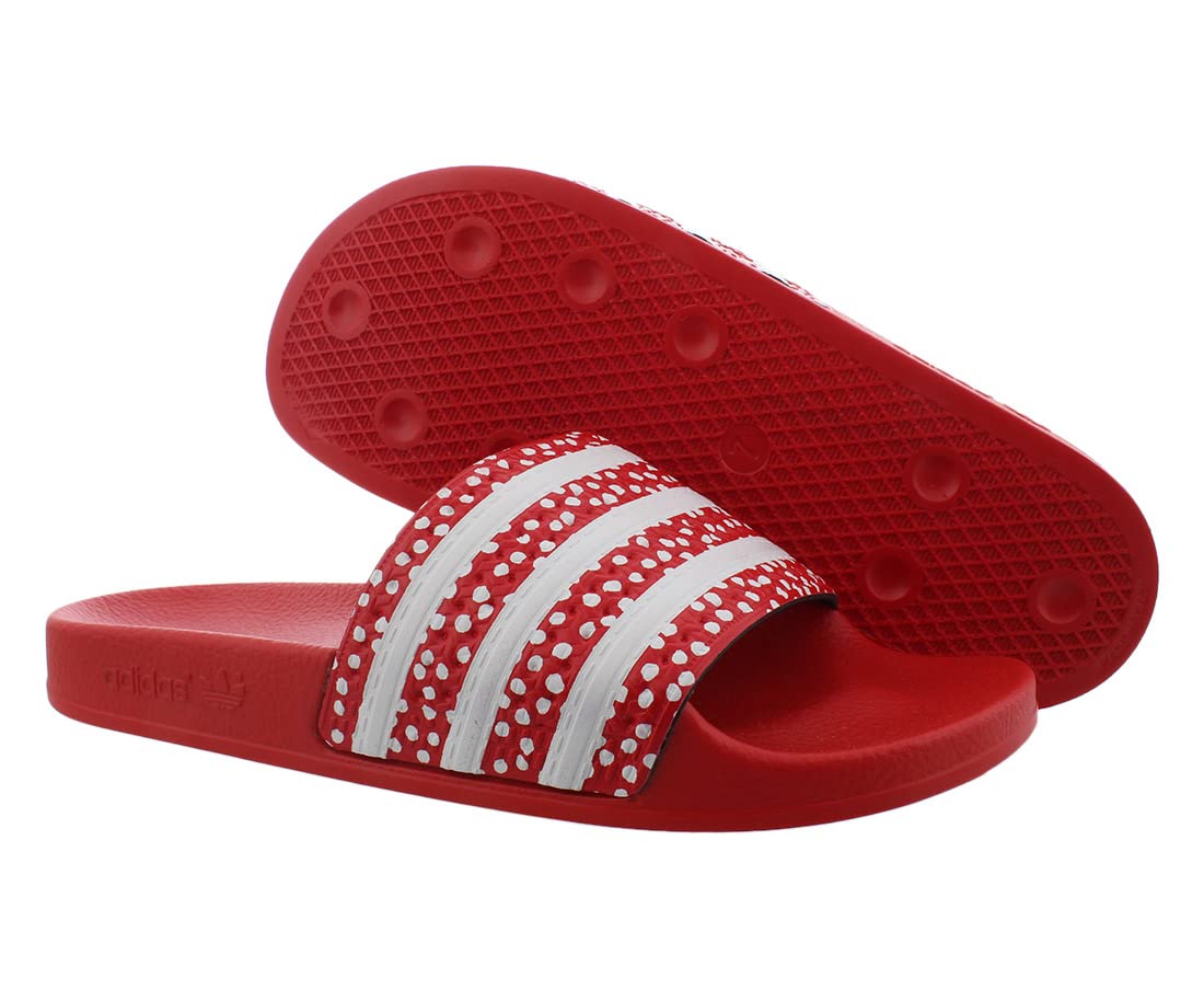 adidas adilette Footwear White/Vivid Red/Footwear White 5 B (M)