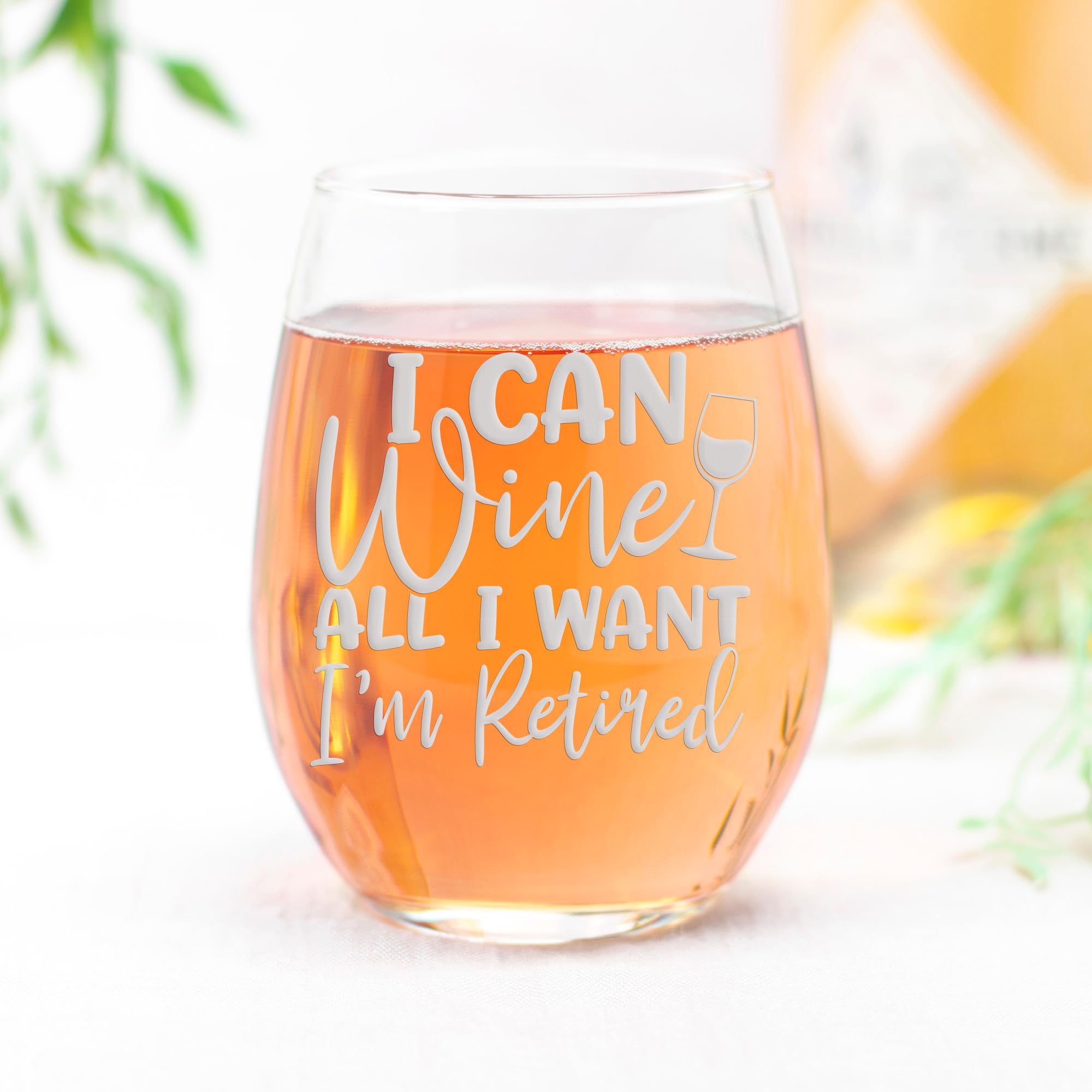 I Can Wine All I Want I'm Retired Stemless Wine Glass - Retirement Wine Gift, Retirement Gift, Retired Glass, Gift Ideas, Retired Gift