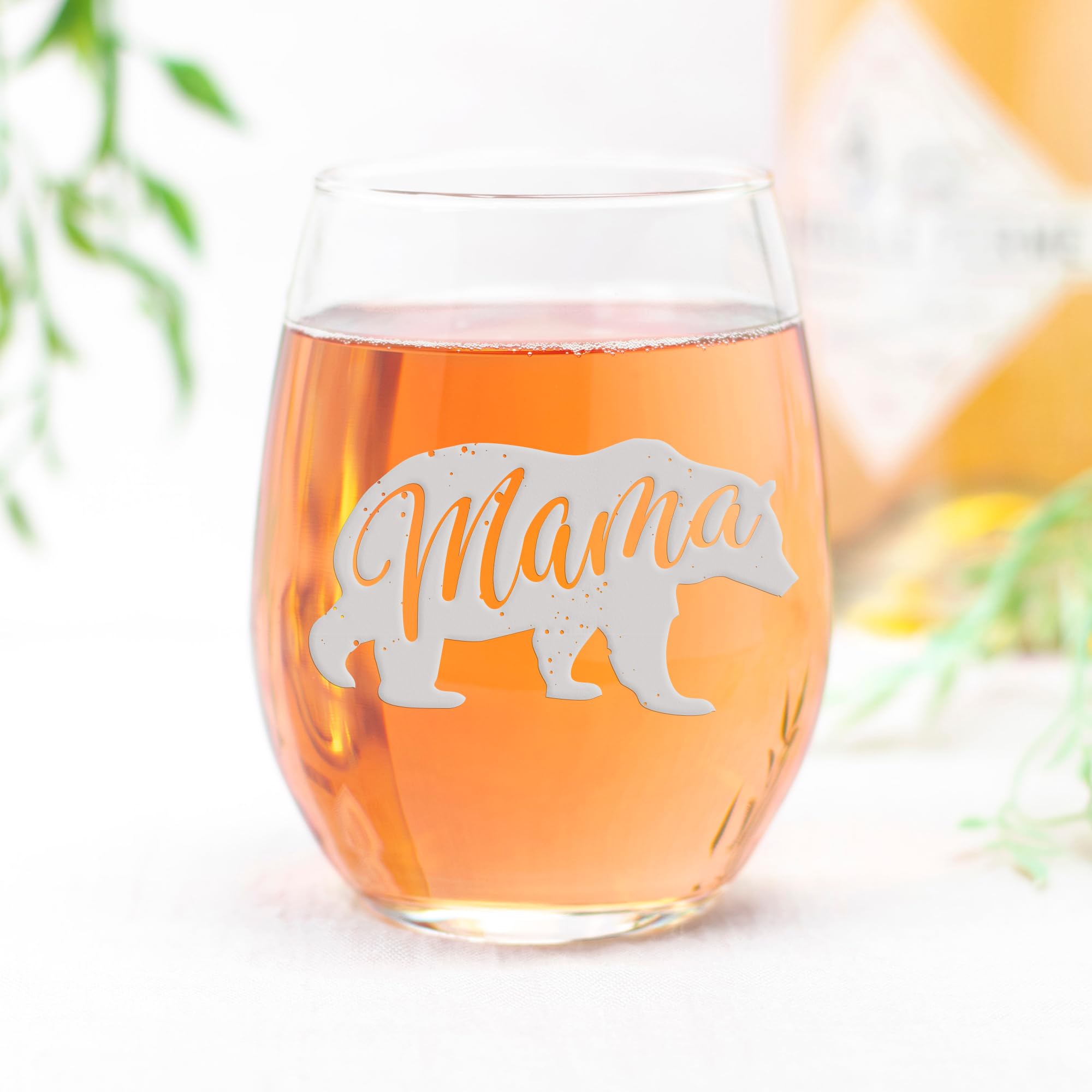 Mama Bear Stemless Wine Glass - Mom Gift, Mom Wine Glass, Gift for New Moms, Mama Bear Gift, Gift for Mom, Cute Mom Gift