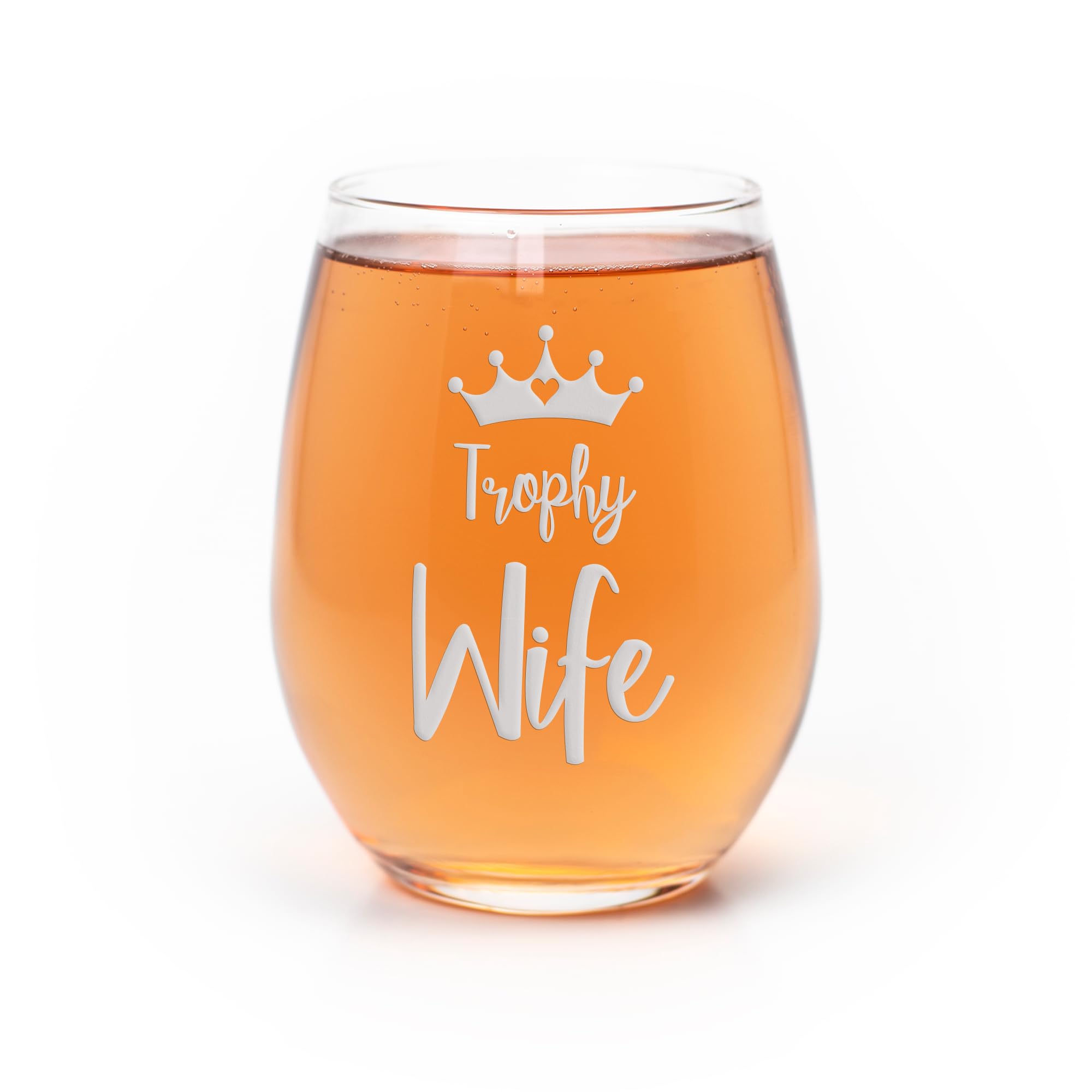 Trophy Wife Stemless Wine Glass - Gift Ideas For Wife, Gift For Wife, Wife Birthday Gift, Fun Gift For Wife