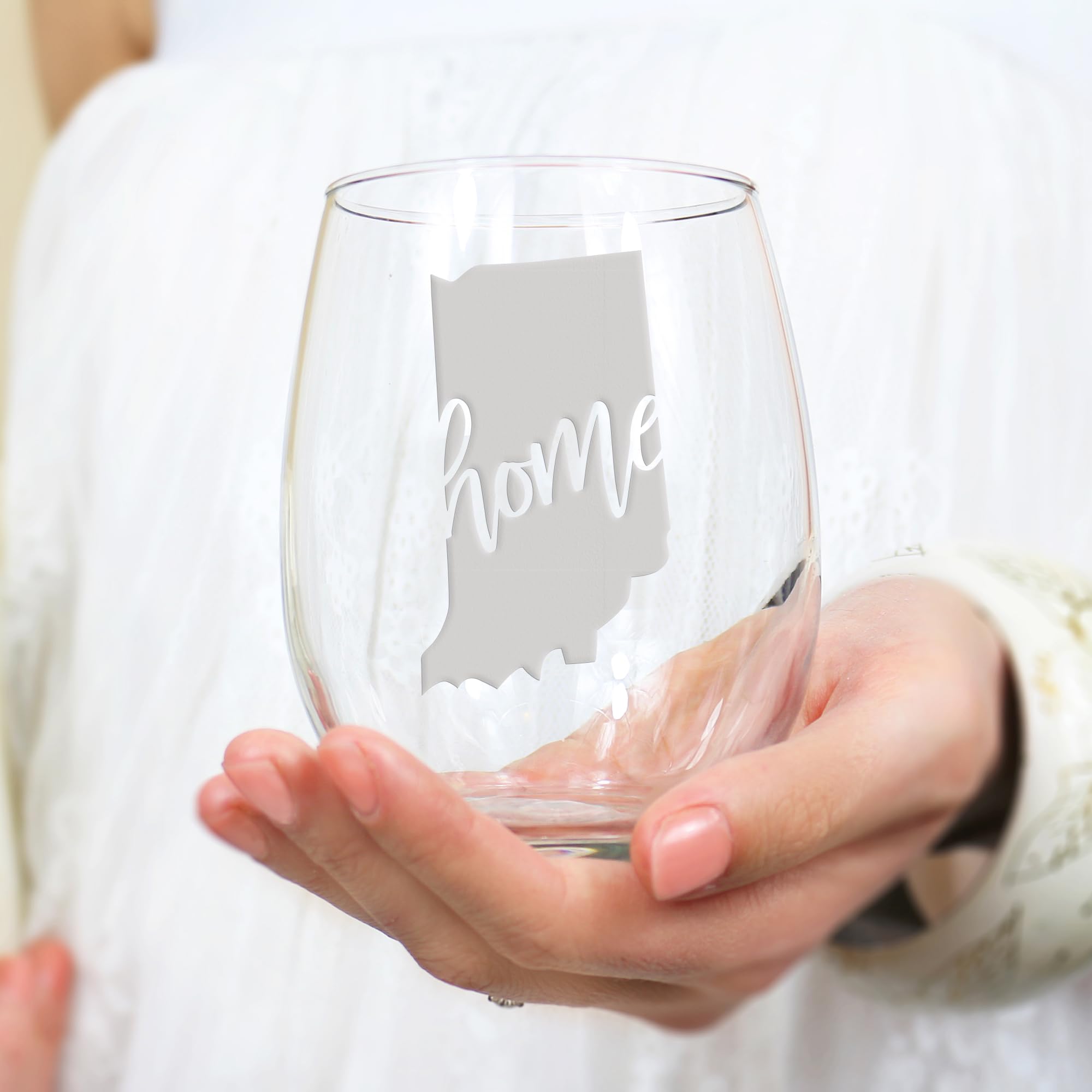 Indiana State Stemless Wine Glass - Indiana Gift, Indiana Wine Glass, Indiana Fan Gift