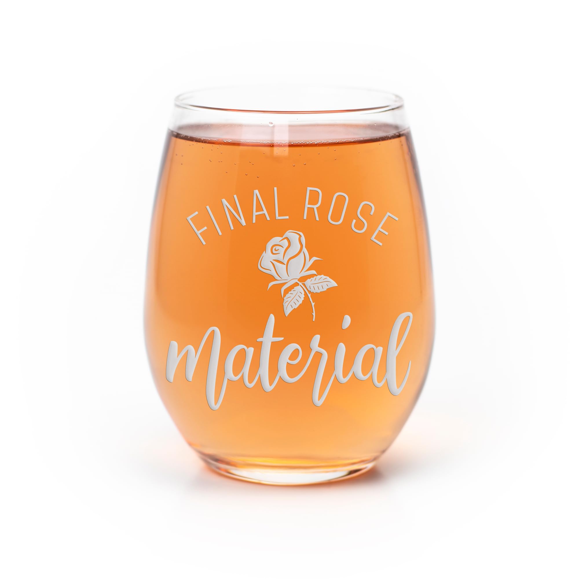 Final Rose Material Bachelorette Stemless Wine Glass - Bachelorette Gift Ideas, Gift Bachelorette Party, Unique & Creative Bachelorette Gift