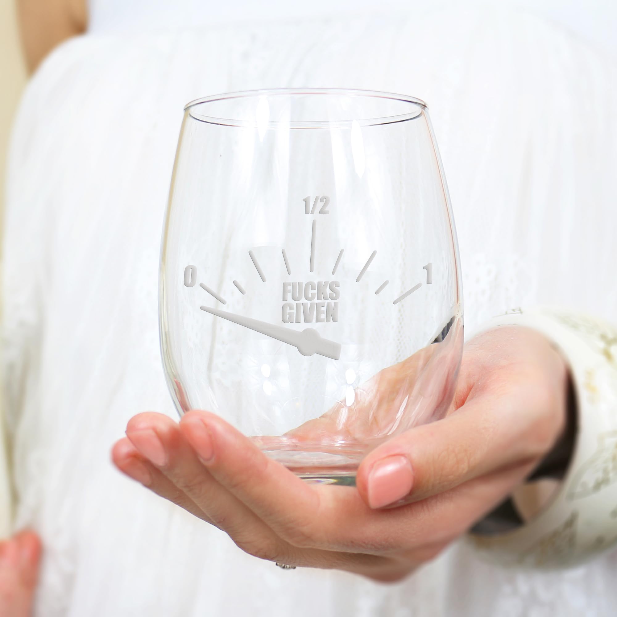 Amount Fcks Zero Given Stemless Wine Glass