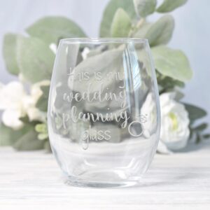 This Is My Wedding Planning Glass With Ring Stemless Wine Glass - Wedding Planner, Wedding Glass, Engaged Gift, Wedding Planning Gift