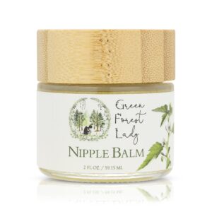 green forest lady organic nipple balm | breast feeding essentials | lanolin-free, gluten-free | relieves soreness, dryness, cracking | nursing balm | provides protective layer - 2 fl. oz.