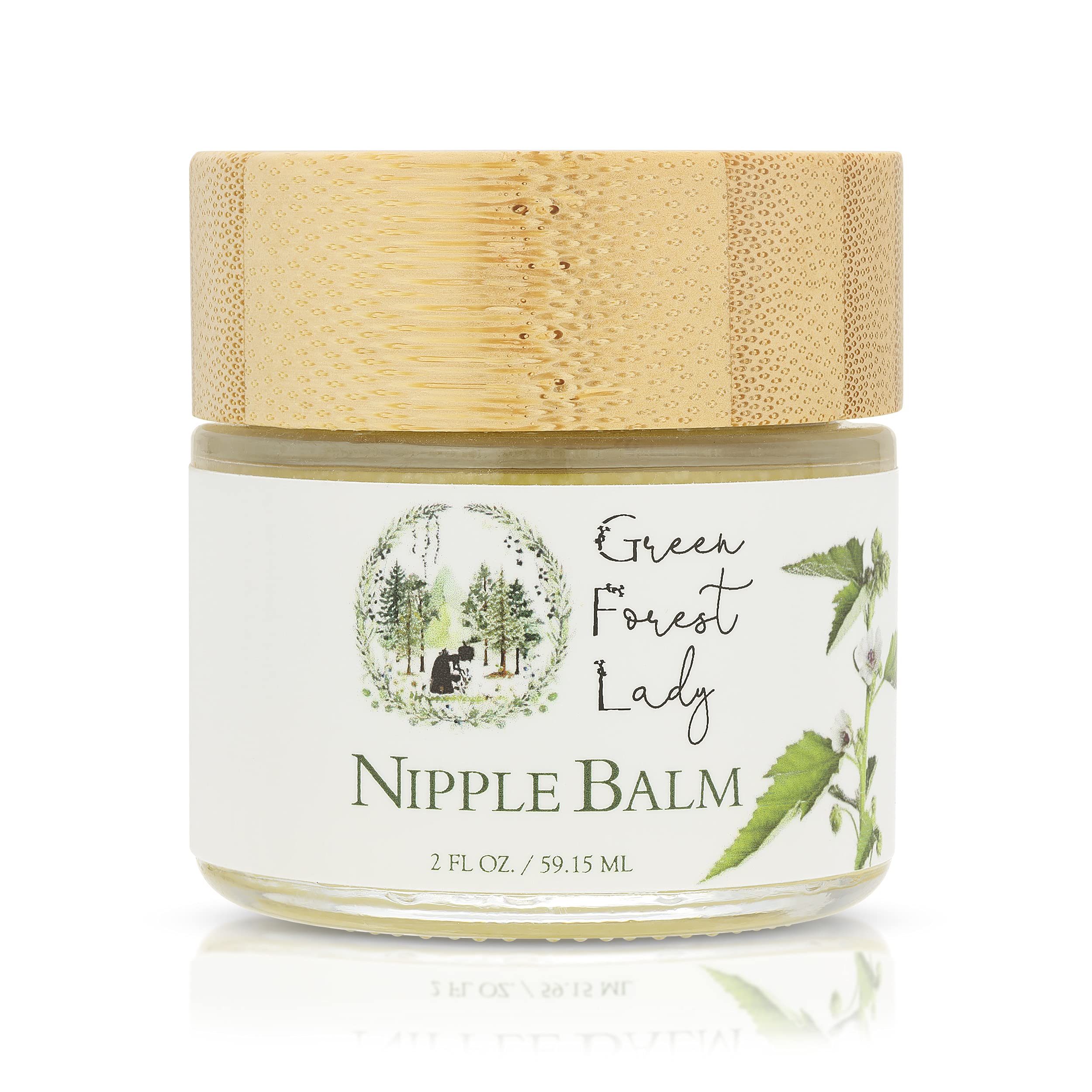 Green Forest Lady Organic Nipple Balm | Breast Feeding Essentials | Lanolin-Free, Gluten-Free | Relieves Soreness, Dryness, Cracking | Nursing Balm | Provides Protective Layer - 2 FL. OZ.