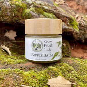 Green Forest Lady Organic Nipple Balm | Breast Feeding Essentials | Lanolin-Free, Gluten-Free | Relieves Soreness, Dryness, Cracking | Nursing Balm | Provides Protective Layer - 2 FL. OZ.