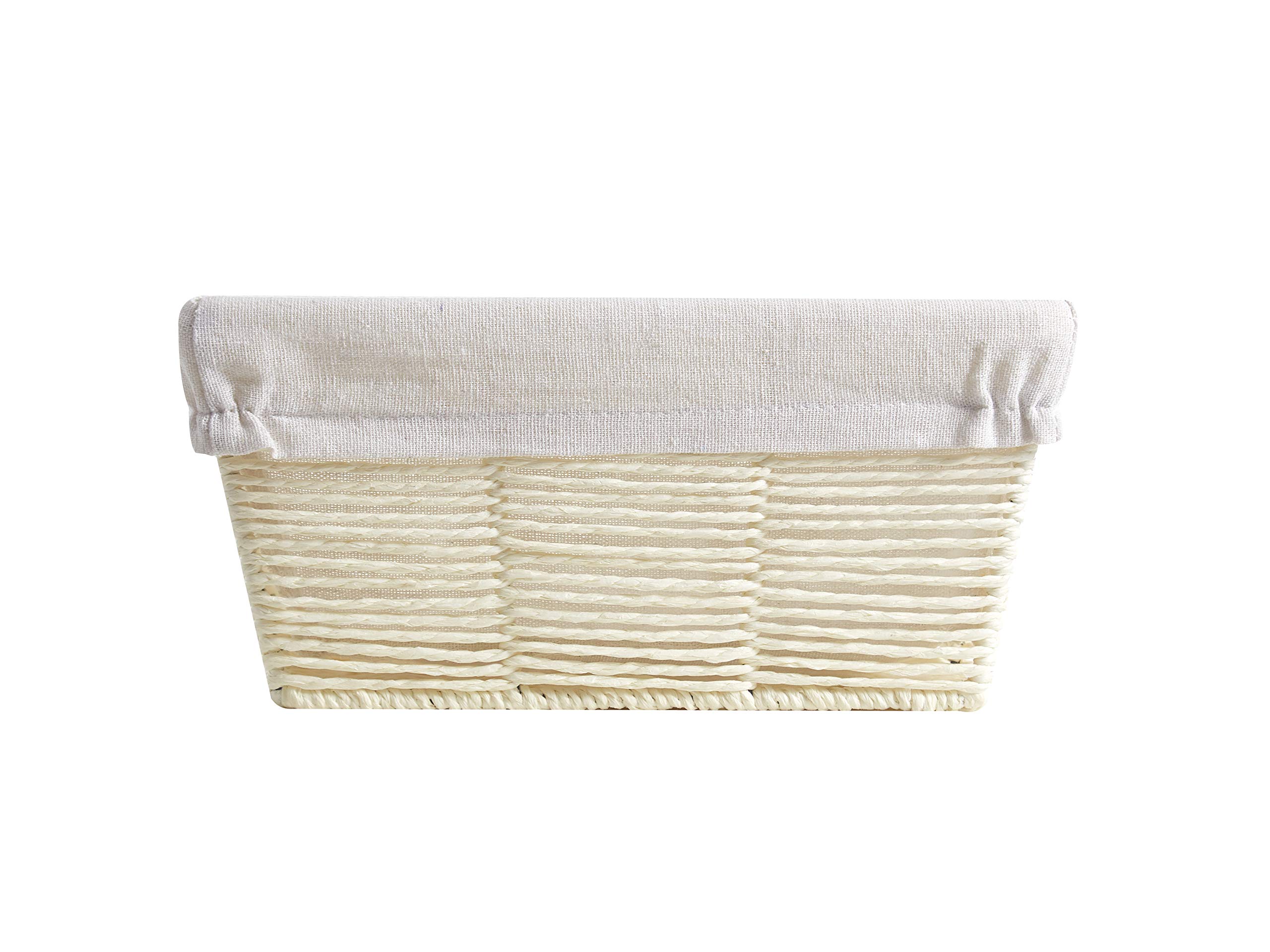 Urban Lifestyle Stackable Farmhouse Storage Bin with Liner, Set of 2, Cream