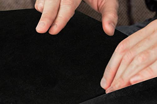 Black Self Adhesive Velvet Fabric Sticky Felt Sheets for Art & Crafts, Jewelry Box, Drawer Liners- 2PCS x (17.3" x 39.3")