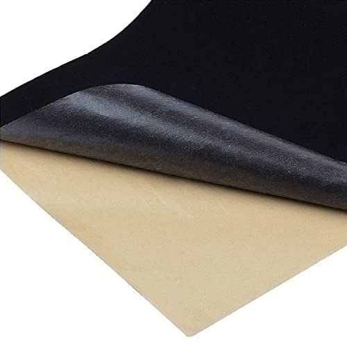 Black Self Adhesive Velvet Fabric Sticky Felt Sheets for Art & Crafts, Jewelry Box, Drawer Liners- 2PCS x (17.3" x 39.3")