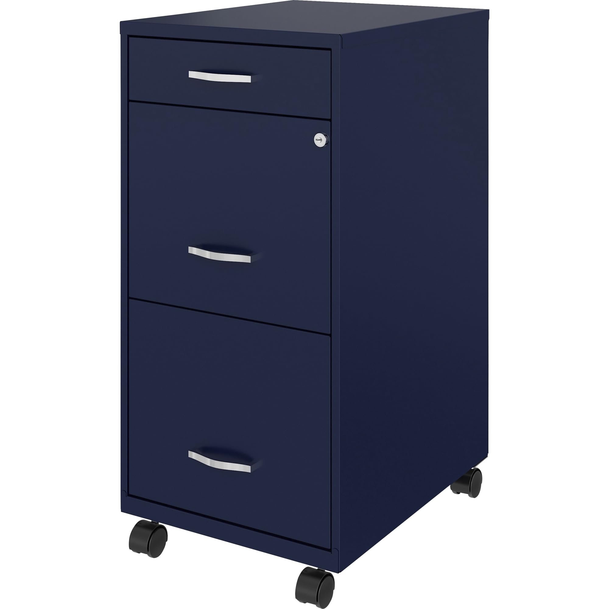 LYS SOHO Box/File/File Mobile Navy File Cabinet, 3 Drawer