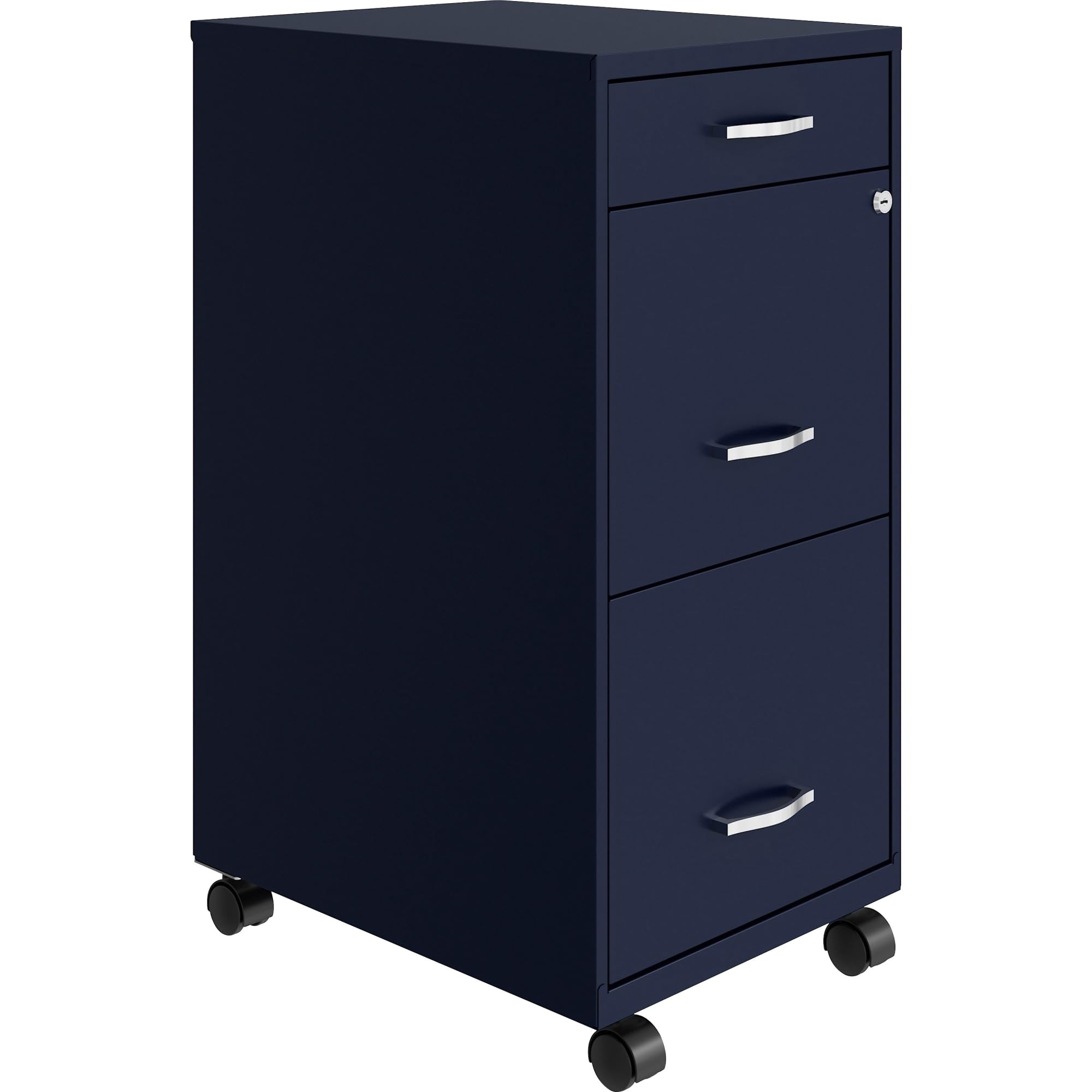 LYS SOHO Box/File/File Mobile Navy File Cabinet, 3 Drawer