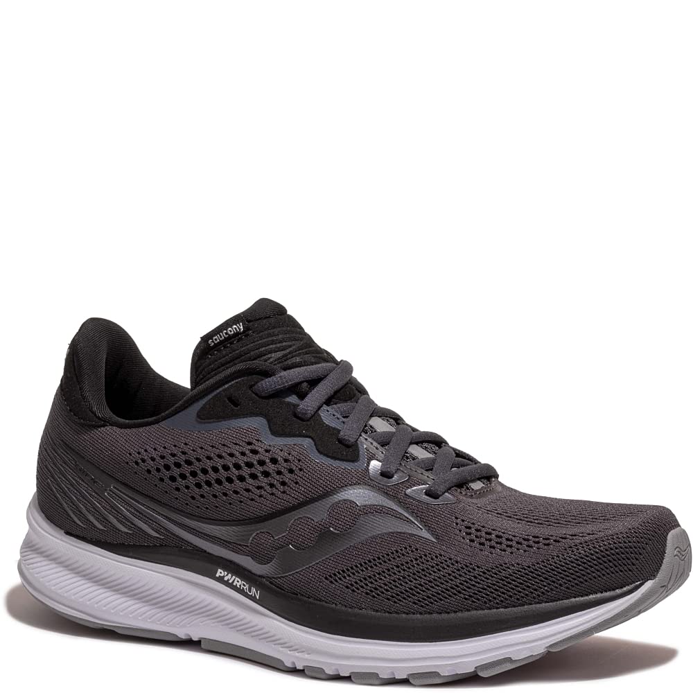 Saucony Women's Ride 14 Running Shoe, CHARCOAL/BLACK, 9 Medium