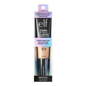 e.l.f. Camo CC Cream, Color Correcting Medium-To-Full Coverage Foundation with SPF 30, Light 240 W, 1.05 Oz (30g)