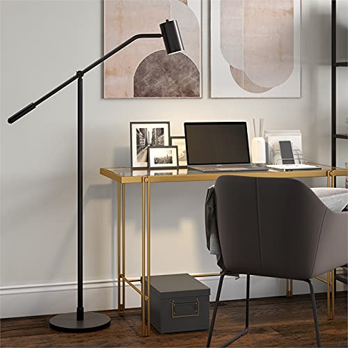 Willis Pharmacy Floor Lamp with Metal Shade in Blackened Bronze/Blackened Bronze