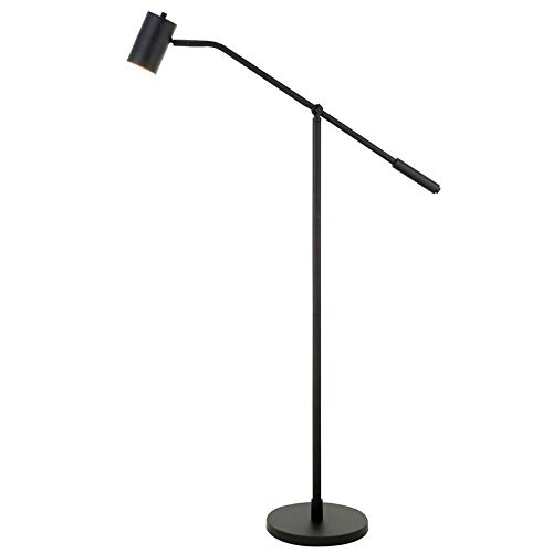 Willis Pharmacy Floor Lamp with Metal Shade in Blackened Bronze/Blackened Bronze