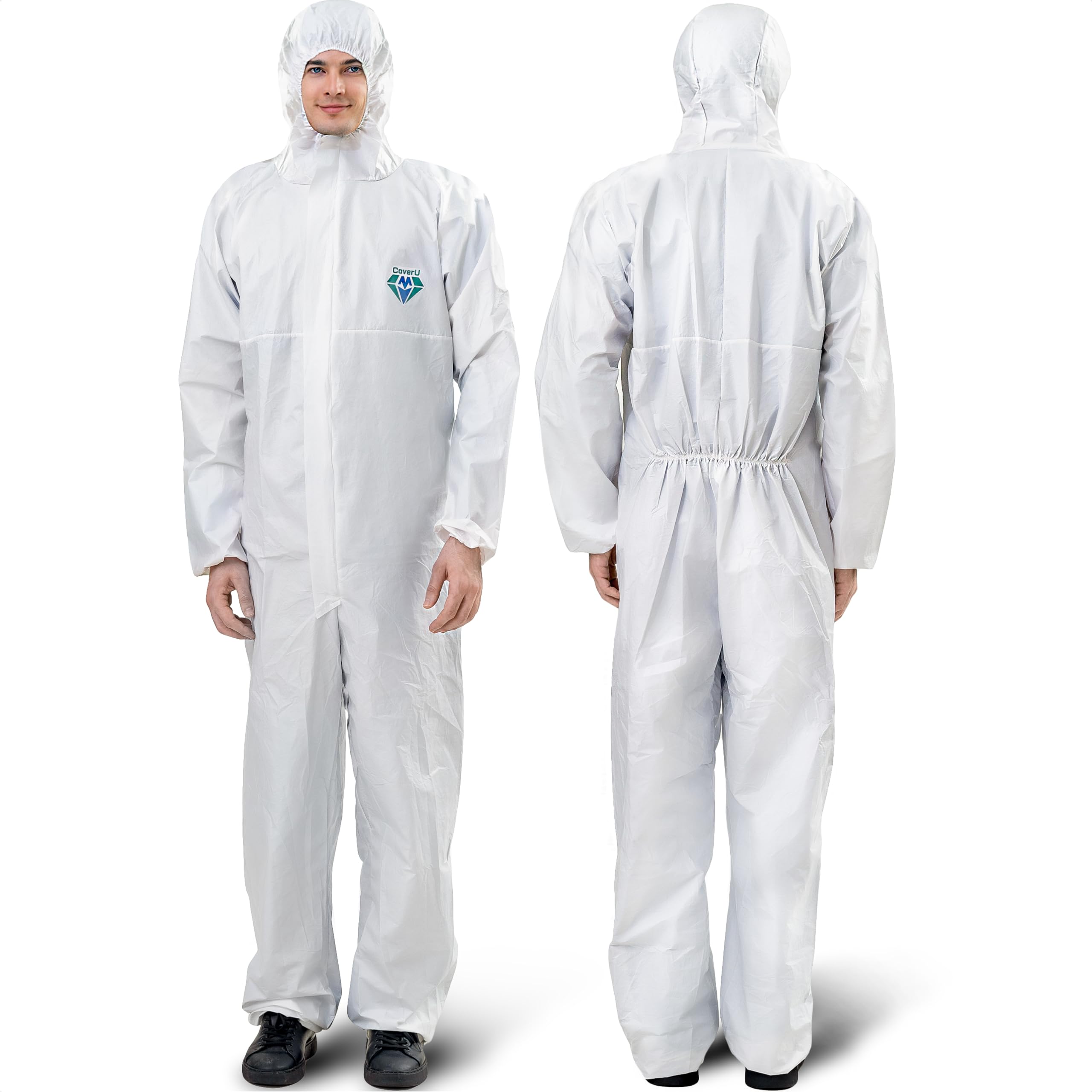 Medtecs Hazmat Suit Level 4 Disposable PPE with Hood - 6 Sizes, AAMI Biohazard Protection