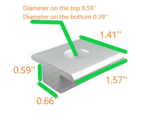 Solar mid clamp Panel 5/8 with Ground pin Pack of 20